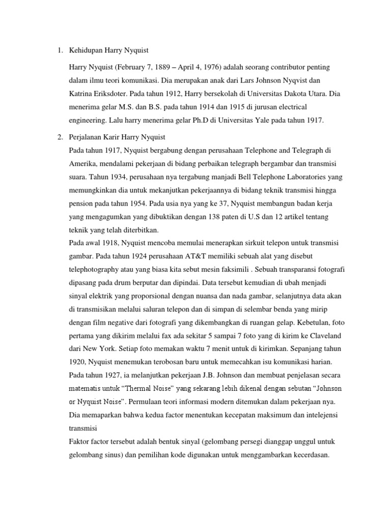 Kehidupan Harry Nyquist | PDF