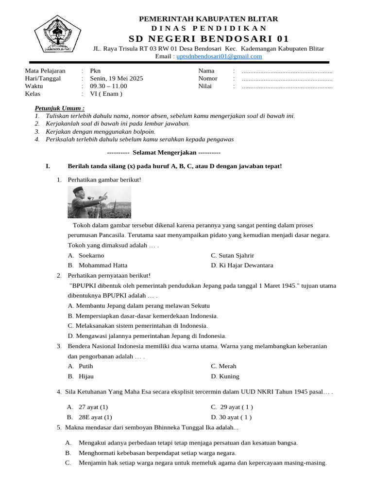 Soal Psaj Pkn Kls 6 ( 2025 ) | PDF