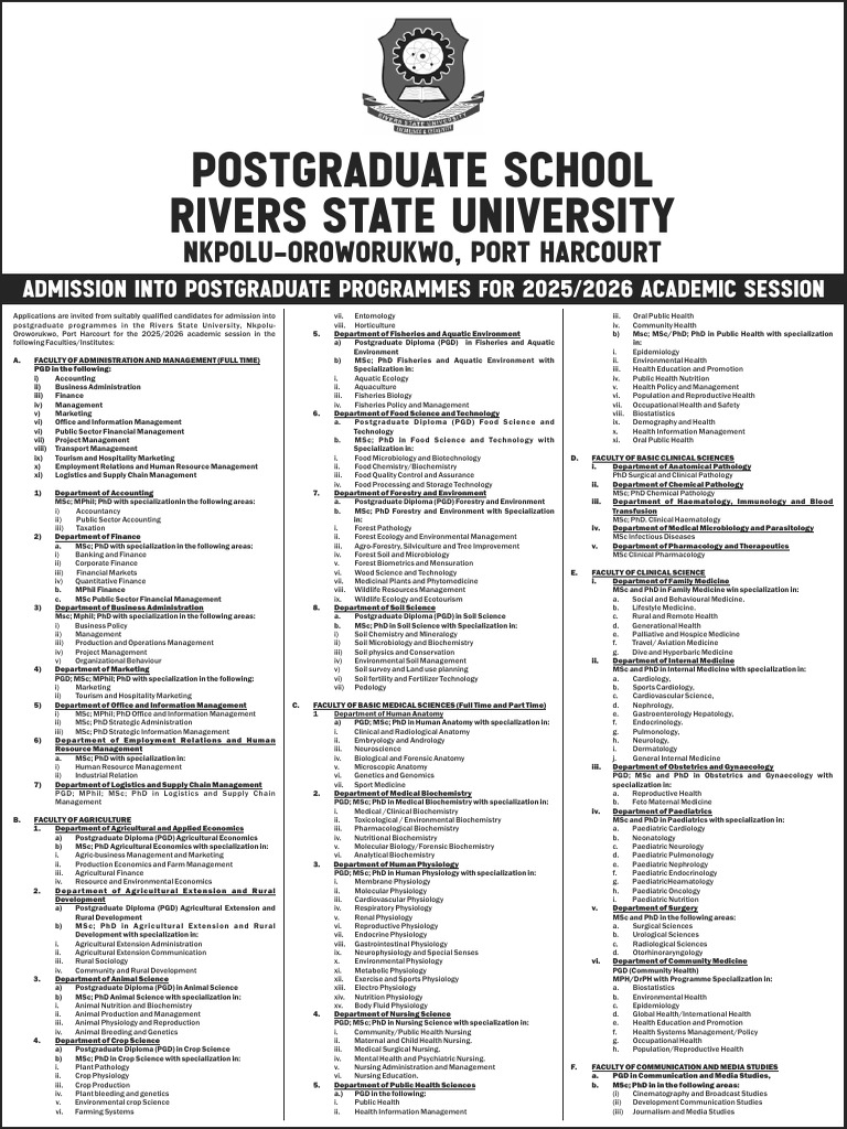 Rivers State University 2-6-25-6 | PDF | Academic Degree | Engineering