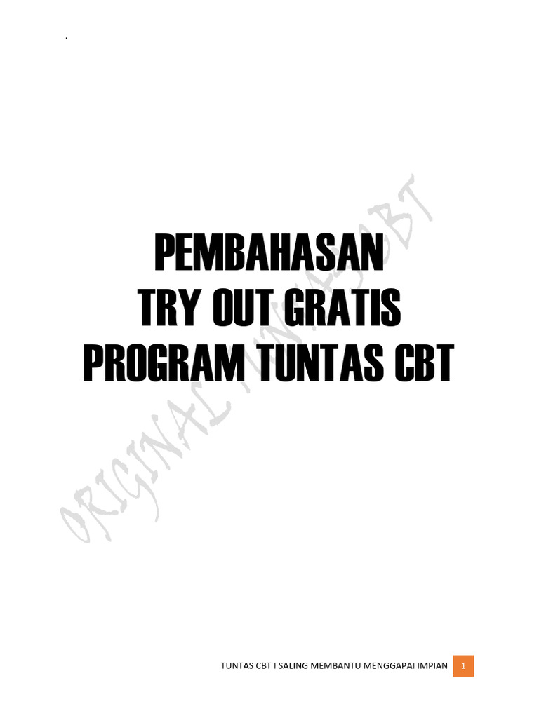 Pembahasan To Gratis Tuntas CBT | PDF
