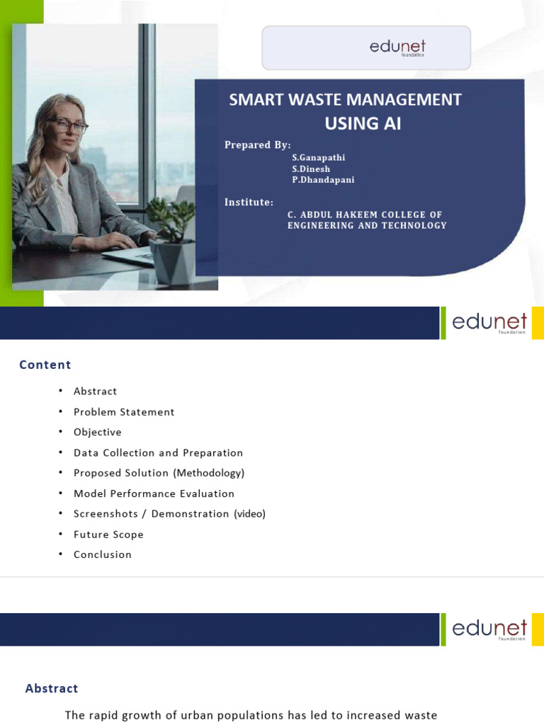Smart Waste Management Using Ai | PDF | Waste | Waste Management