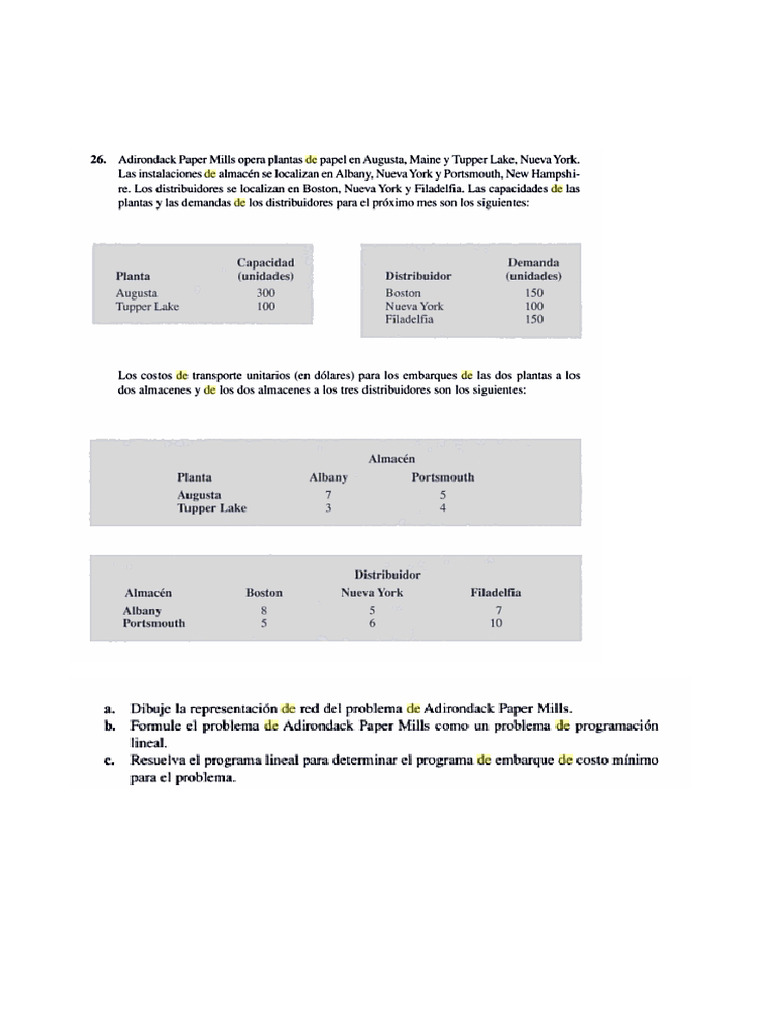 ejercicios transbordo | PDF