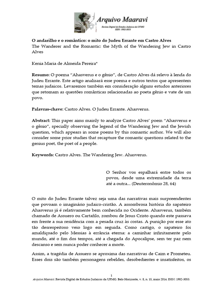 Mito do Judeu Errante em Castro Alves | PDF | Judeus