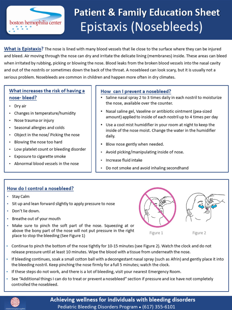 Hemophilia Center Epistaxis Nosebleeds English | PDF | Human Nose ...
