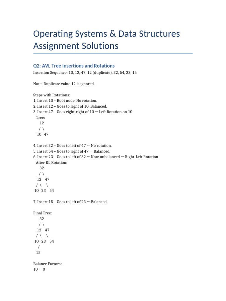 AVL BST Assignment Solutions | PDF