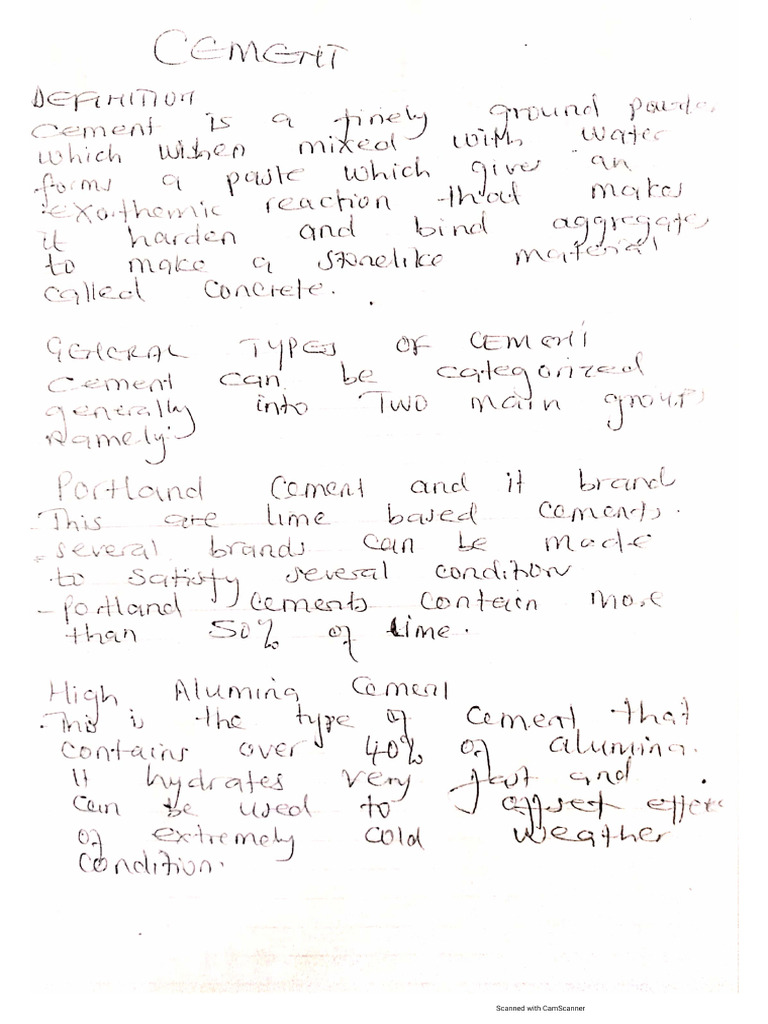 Cement Notes | PDF