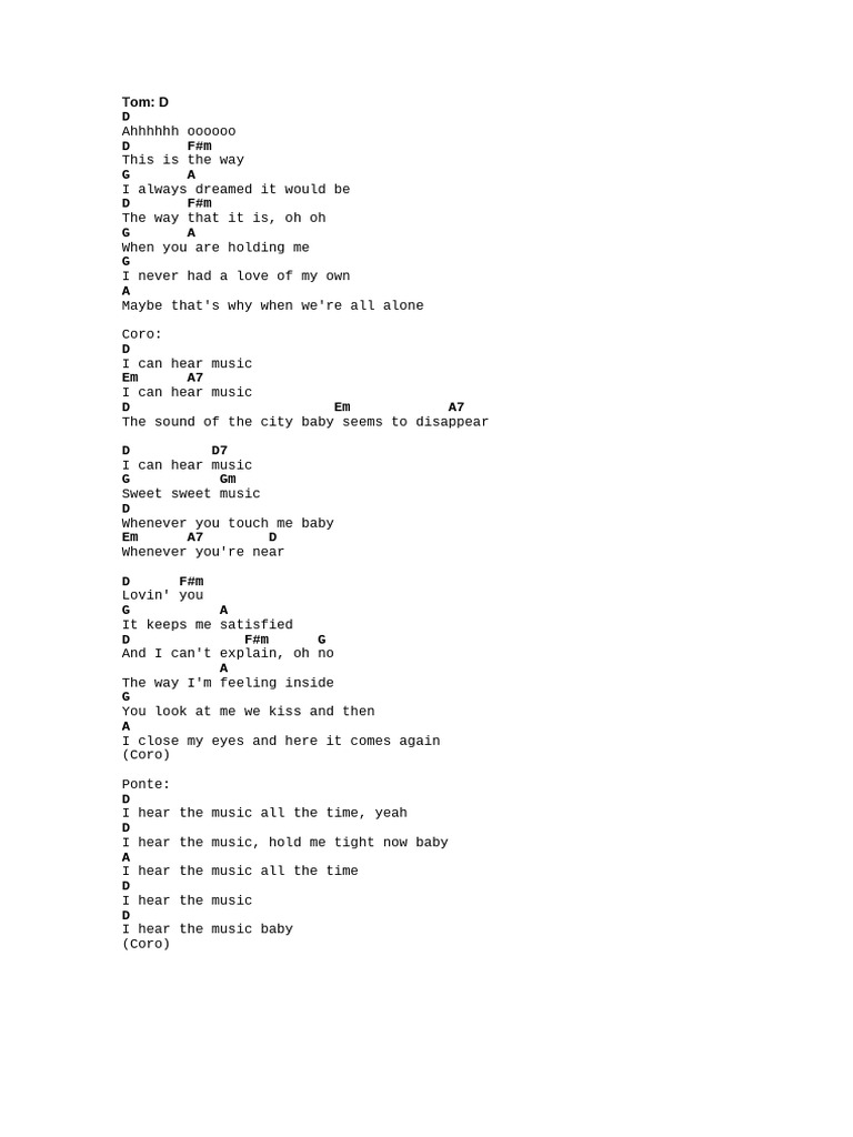 Hear the Music Chords | PDF
