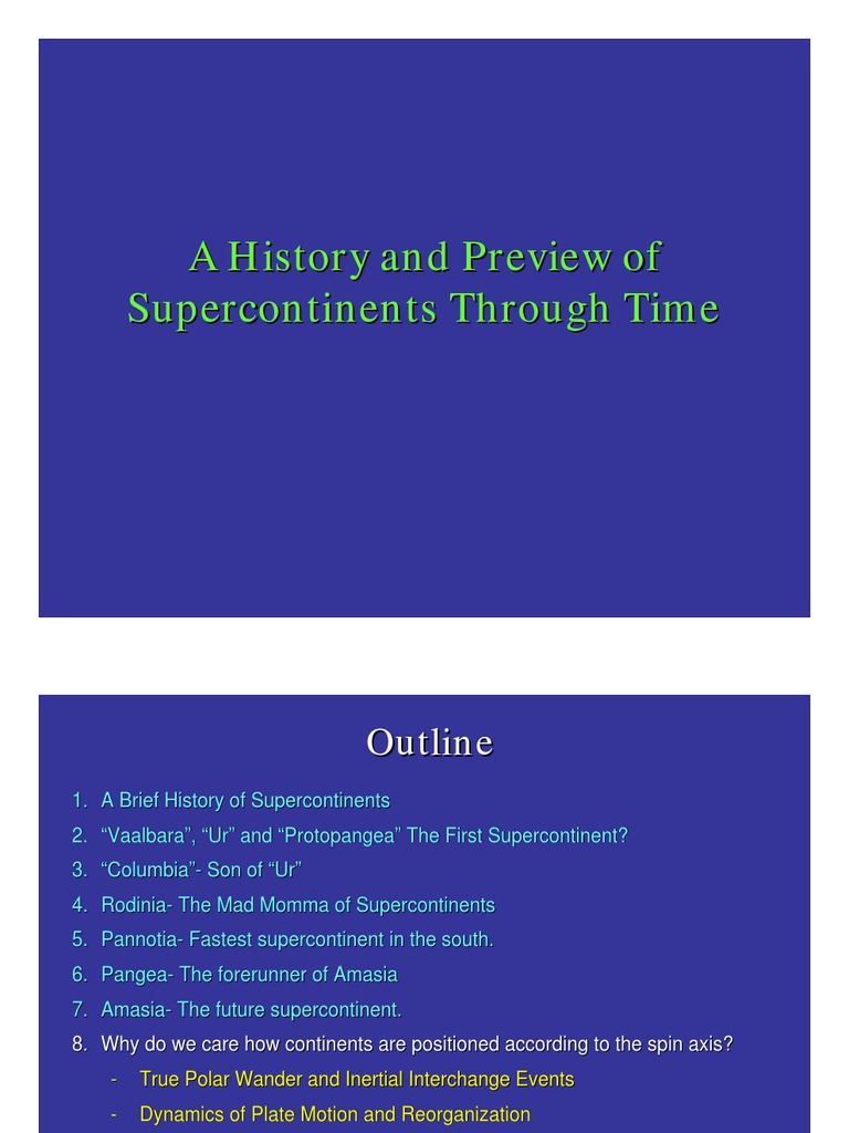 A History and Preview of Supercontinents Through Time | PDF | Tectonics ...