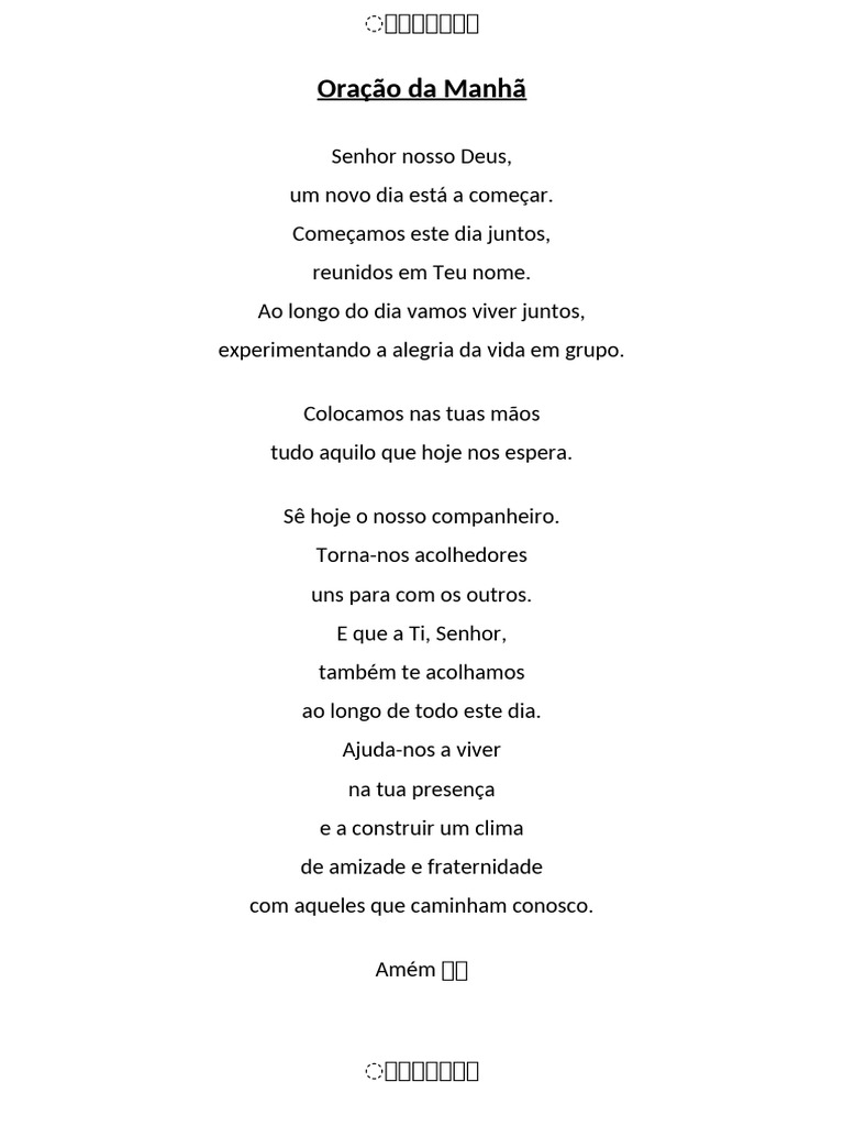 Oração Da Manha Pdf