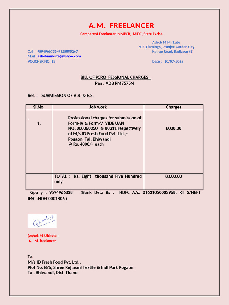 Unclaimed Mail for Professional Charges | PDF