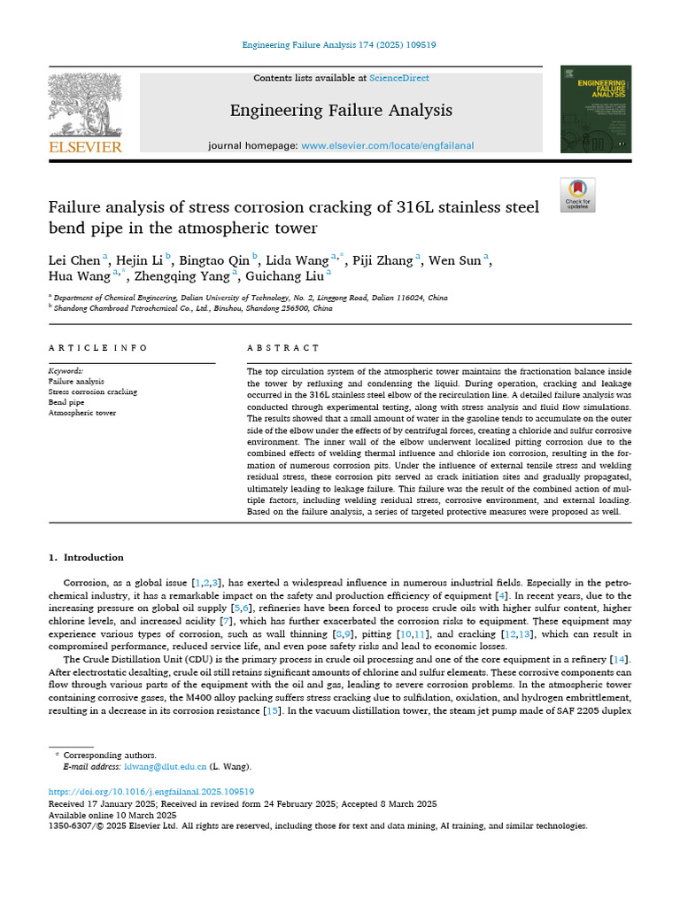 Analisis de Falla Articulo 2 | PDF | Stainless Steel | Corrosion