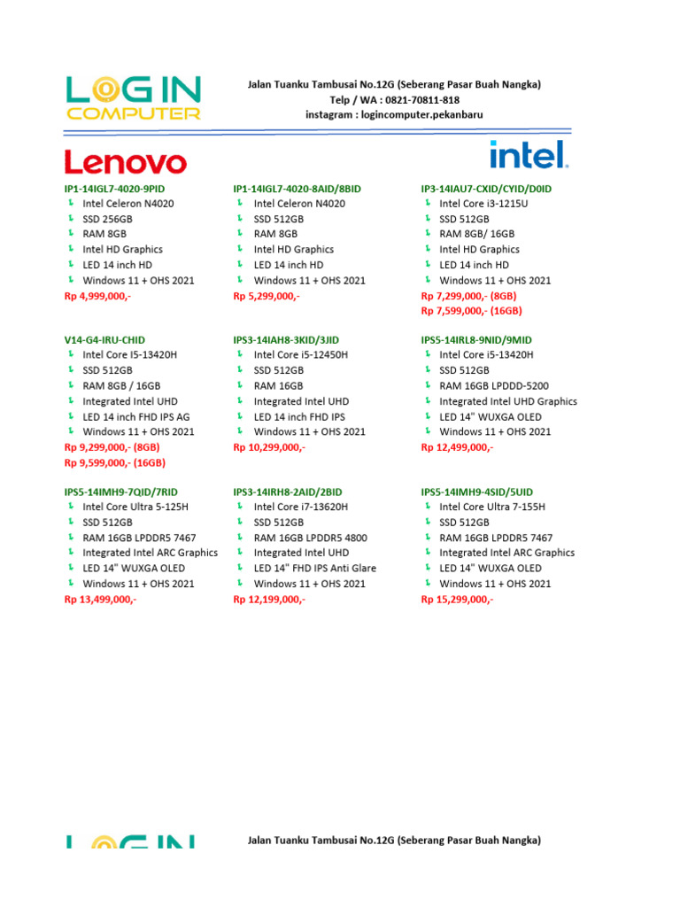 Brosur Login 2024 Oct v2 | PDF | Intel | Cpu Cache