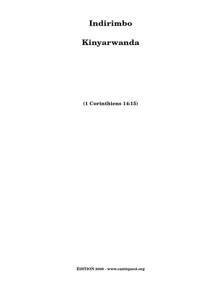 Indirimbo Kinyarwanda | PDF
