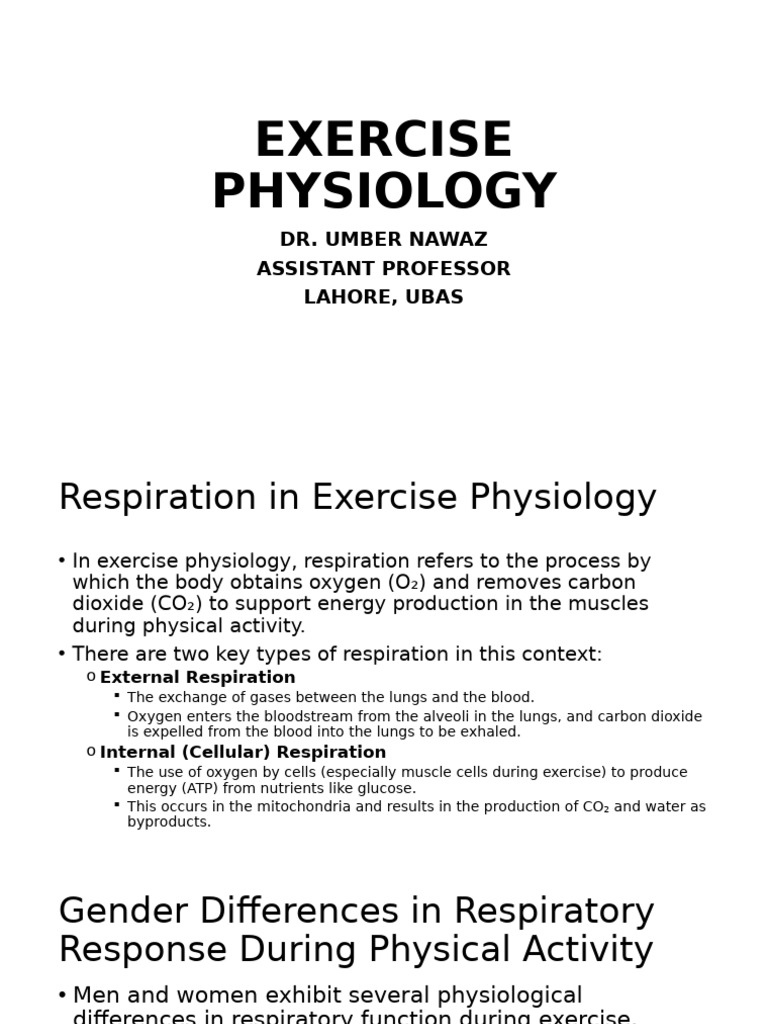 Lec 2 Exercise Physiology 1 | PDF | Respiratory System | Breathing