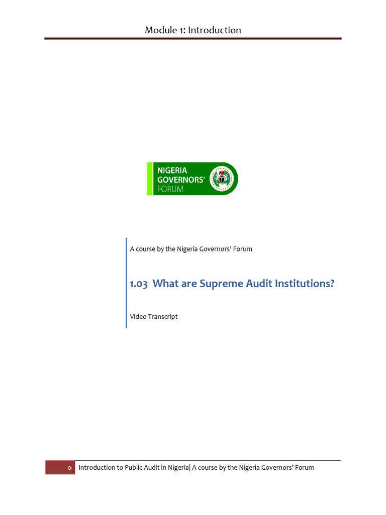 Understanding Supreme Audit Institutions | PDF | Nigeria | Audit