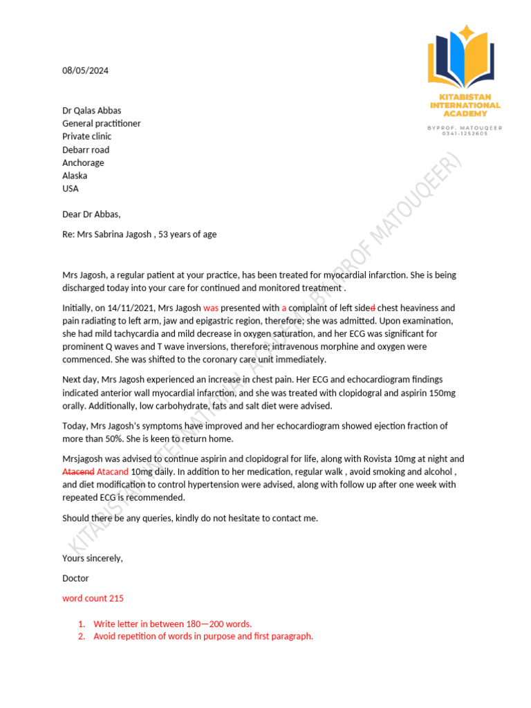 Clopidogrel Treatment for Mrs. Jagosh | PDF