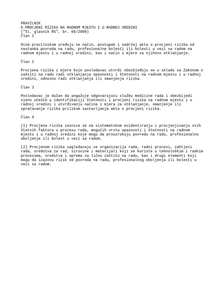 Pravilnik I Dio | PDF