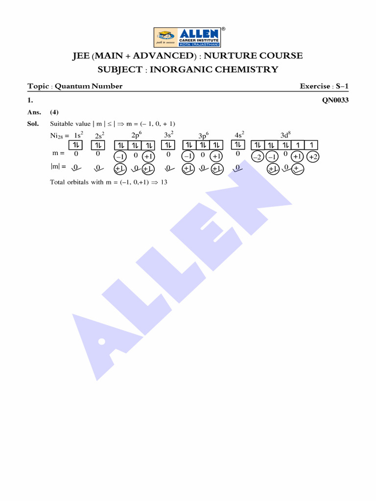 Atomic Structure - Exercise Solution-9 | PDF