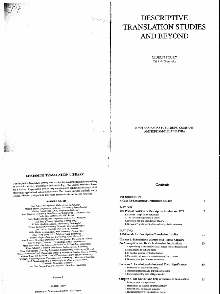Toury 1 1995 Introduction | PDF