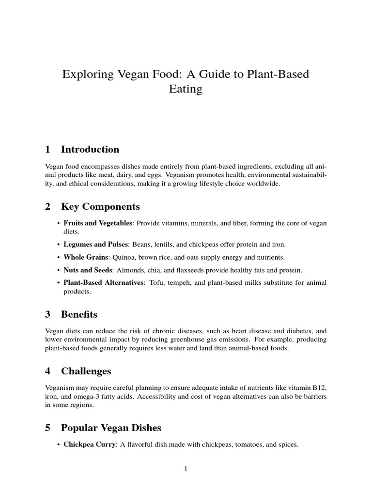 Vegan Food Guide | PDF