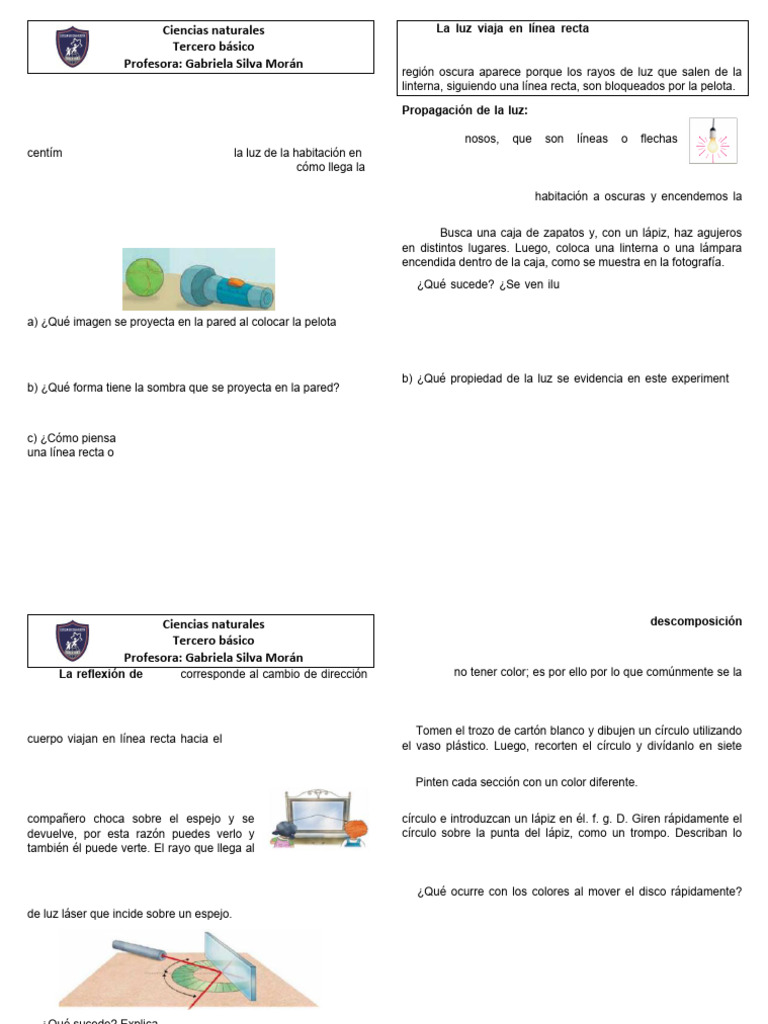 7 de JULIO LUZ Viaja en Linea Recta | PDF | Ligero | Espejo