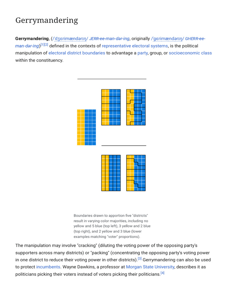 Gerrymandering - Wikipedia | PDF | Gerrymandering | Electoral District
