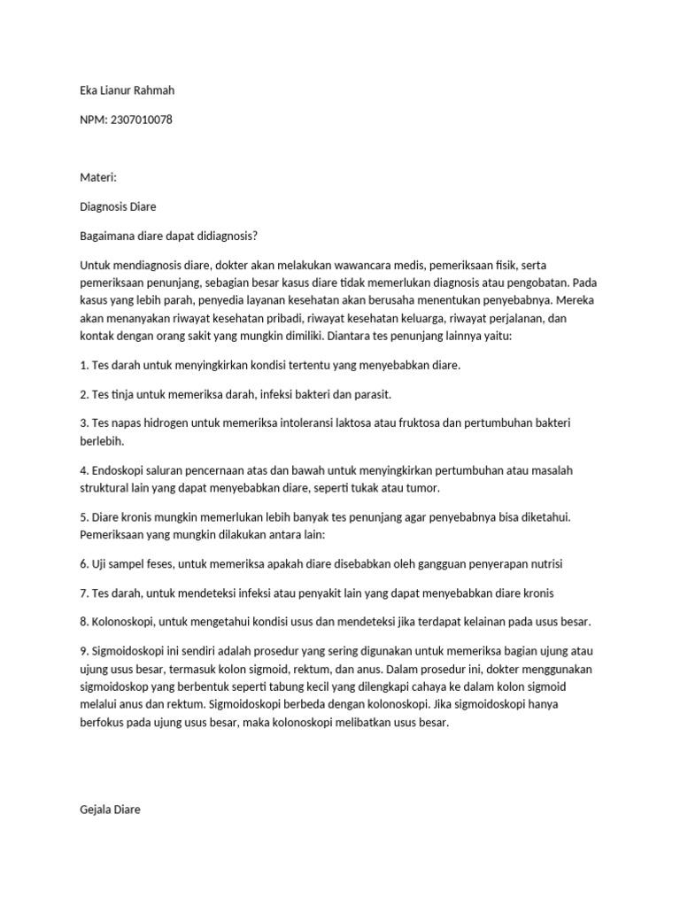 Diareee - Makalah Epm Elr | PDF