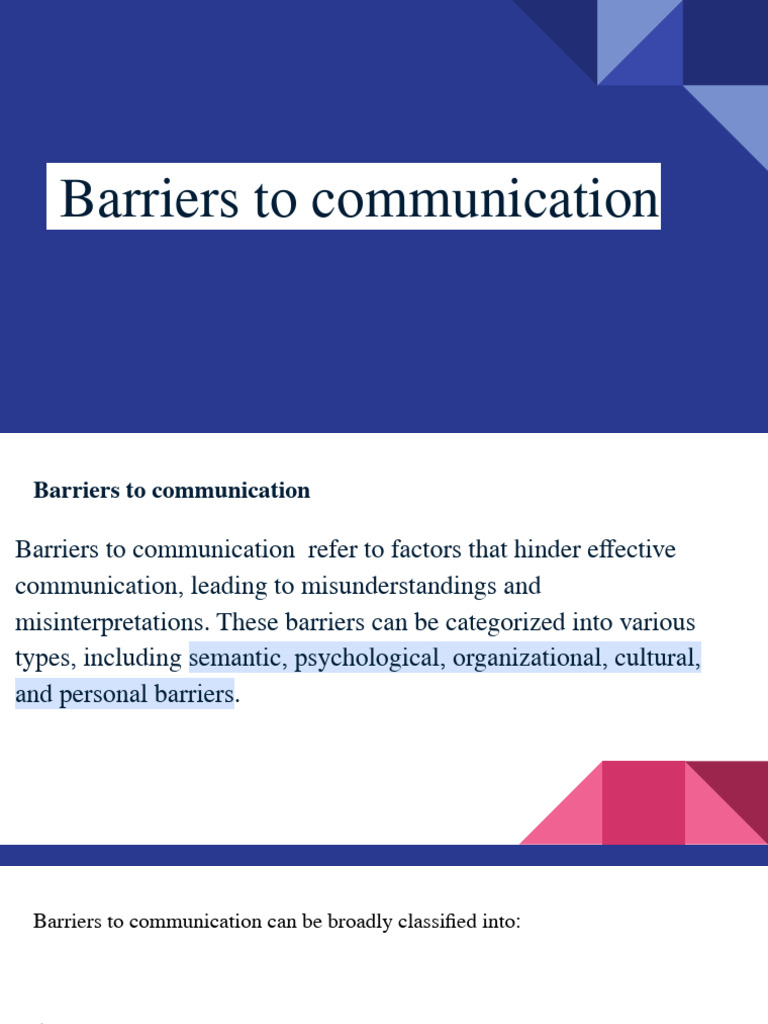 Barriers To Communication | PDF