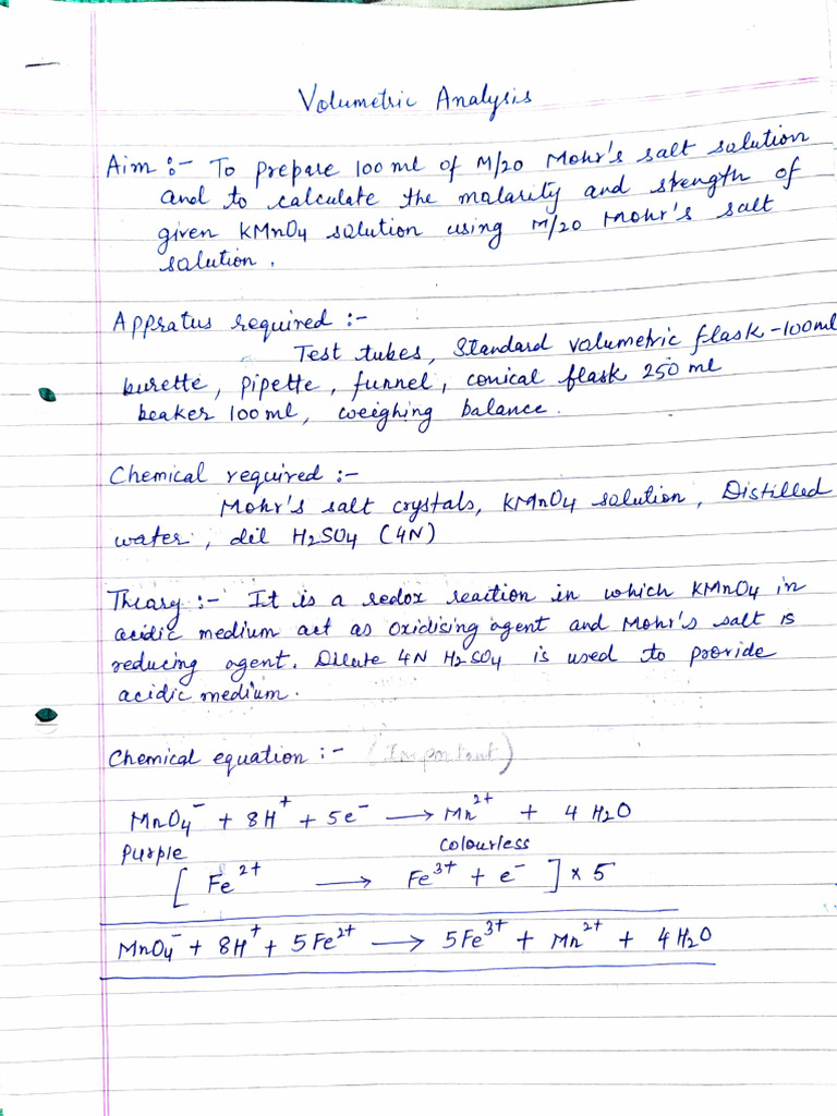 Volumetric Analysis - Model | PDF | Analytical Chemistry | Titration
