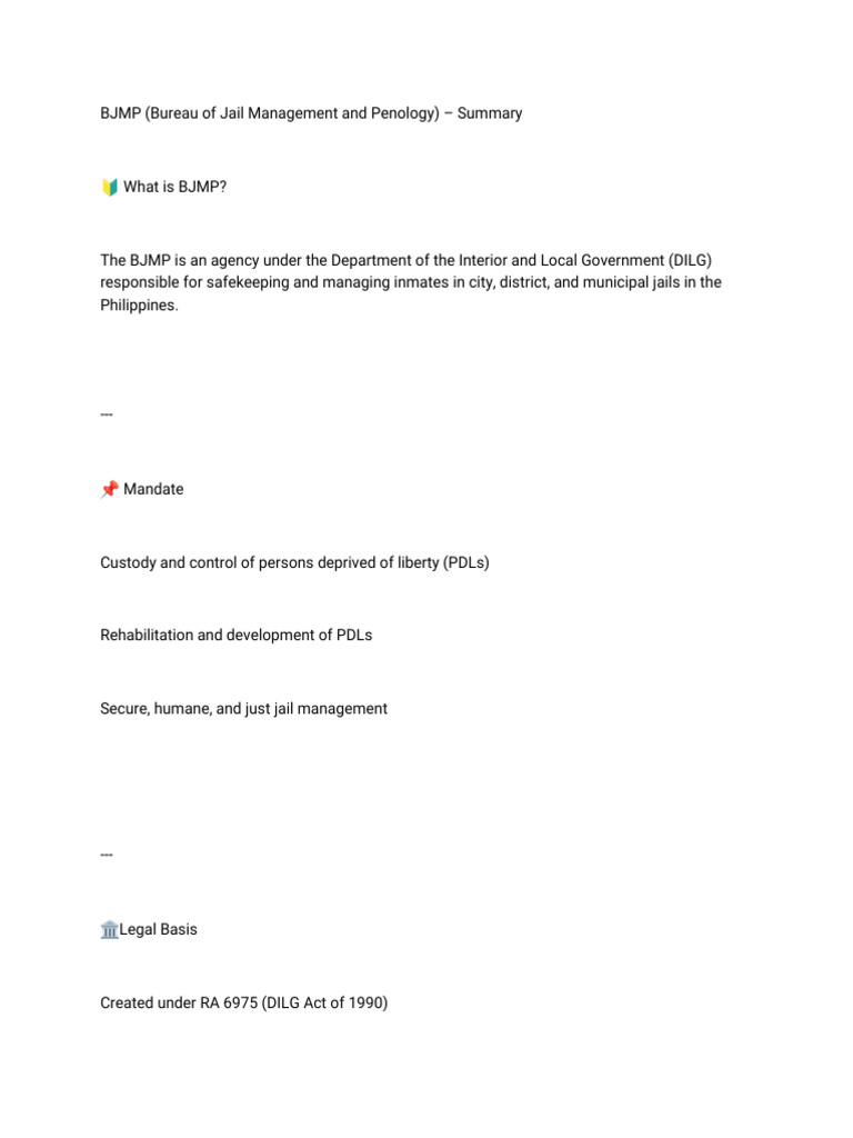 BJMP (Bureau of-WPS Office | PDF