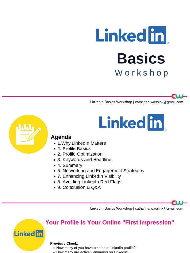 LinkedIn Profile Basics Workshop | PDF | Linked In | Recruitment
