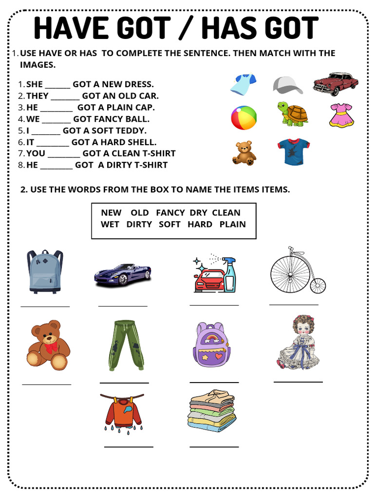 Have Got Has Got (Possession) Grammar Worksheet - 20250525 - 165704 ...