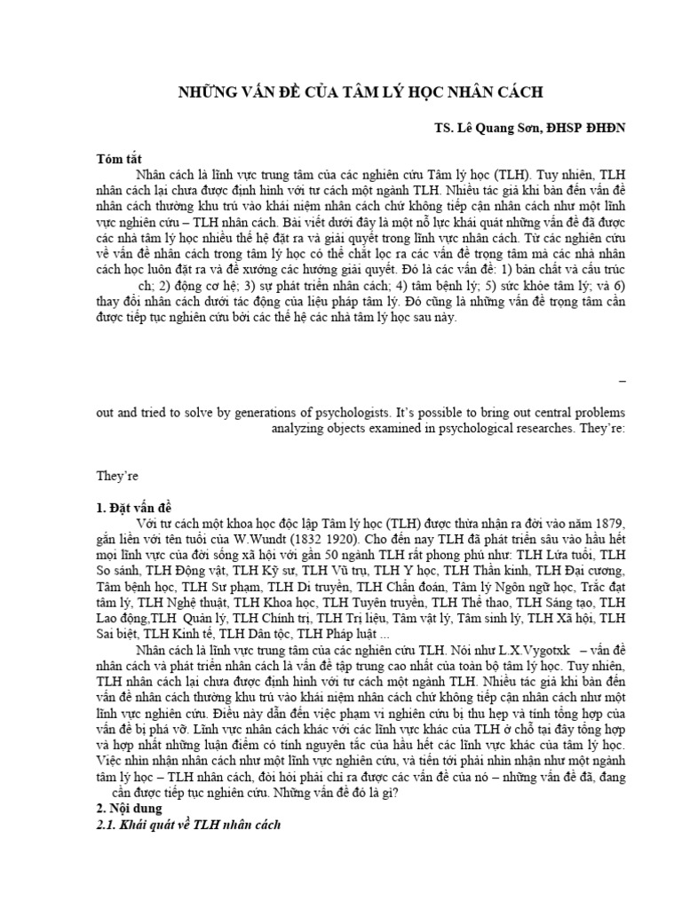 Nhung Van de Cua TLHNC | PDF
