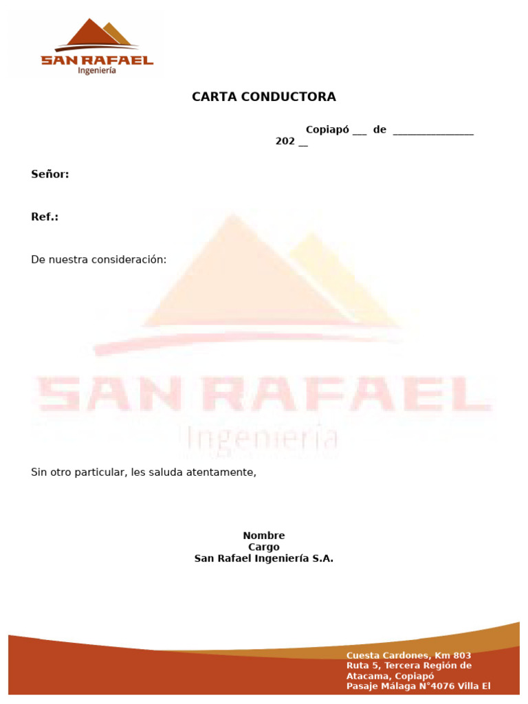 Carta Conductora | PDF