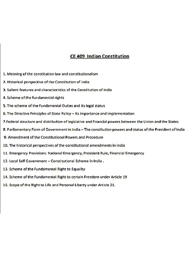 Indian Constitution Pyq 4th Sem | PDF