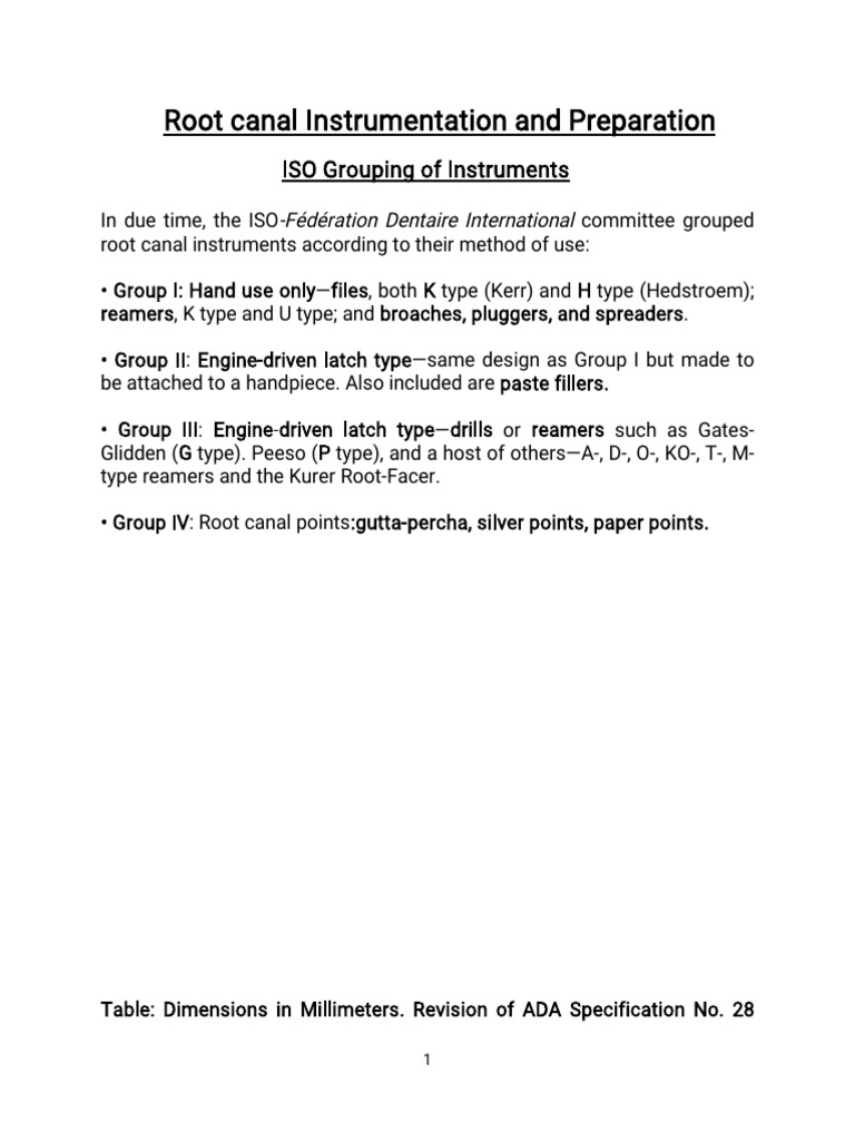 8 Instruments and Preparation of Root Canal System | PDF
