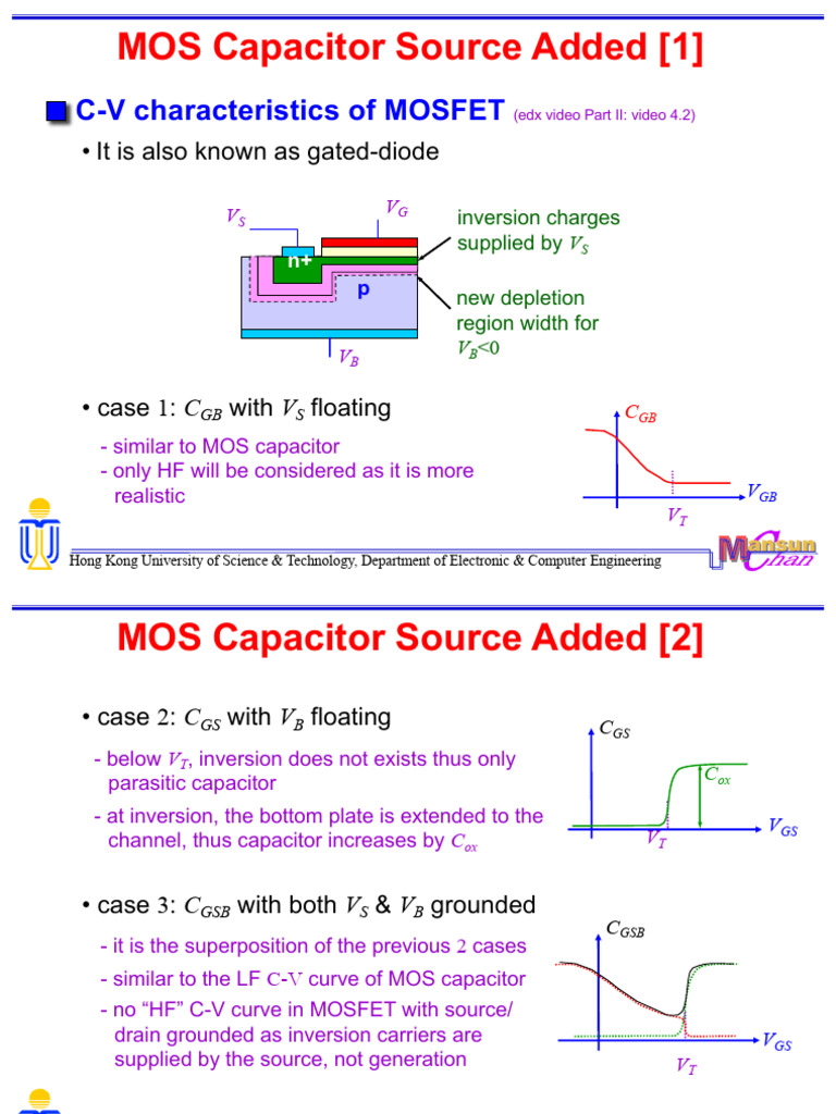 MOS Capacitor and Body Bias Effects | PDF | Mosfet | Electrical ...