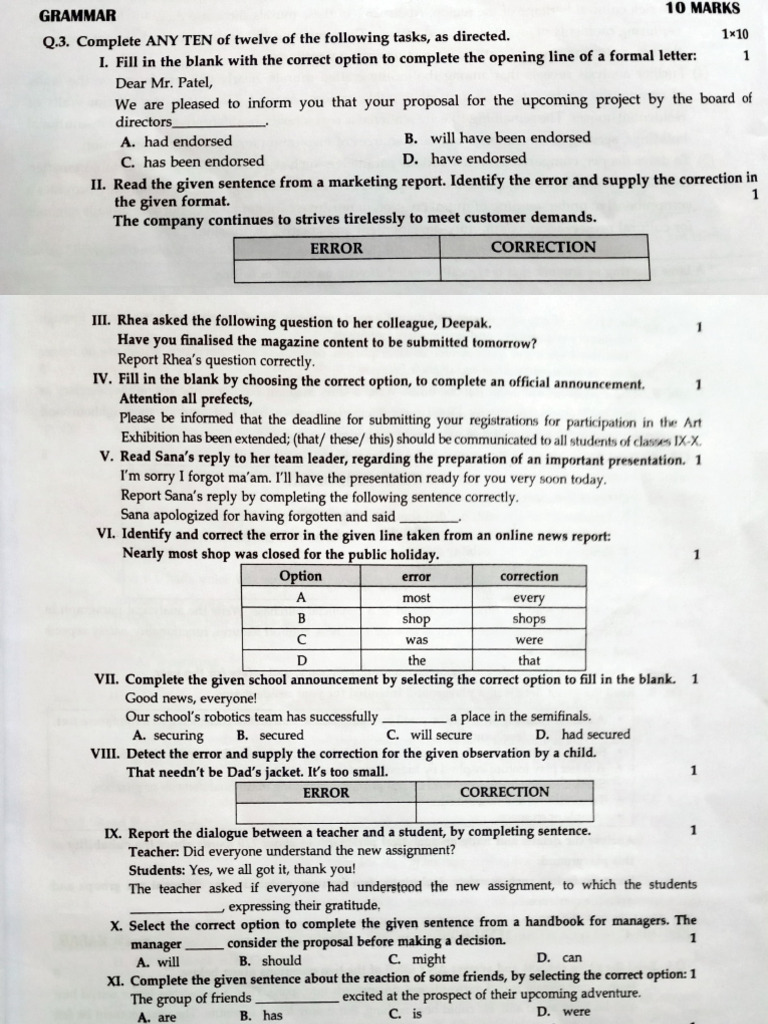 Integreted Grammar Practice Sheet For Class 9 | PDF | Communication | Cognition