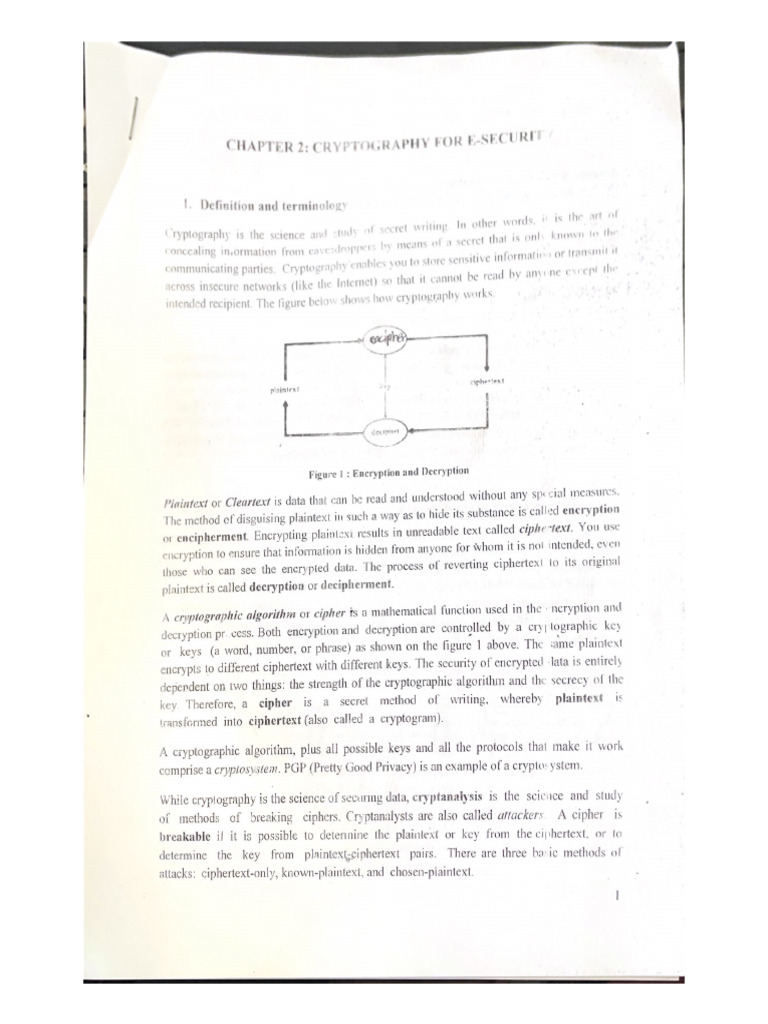Chapter 2 Cryptography For E-Securit | PDF