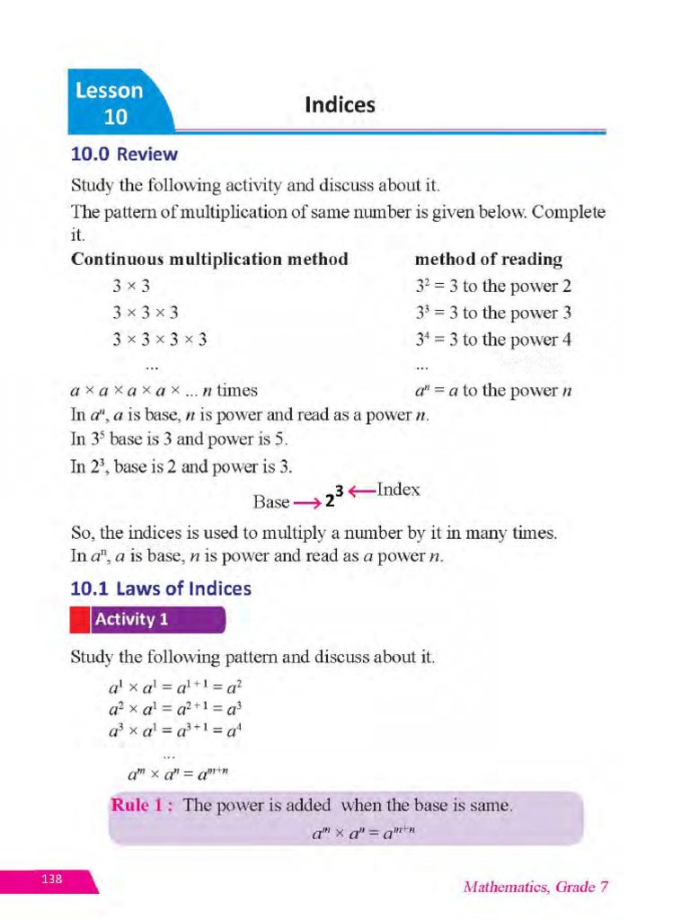 Understanding Indices in Mathematics | PDF