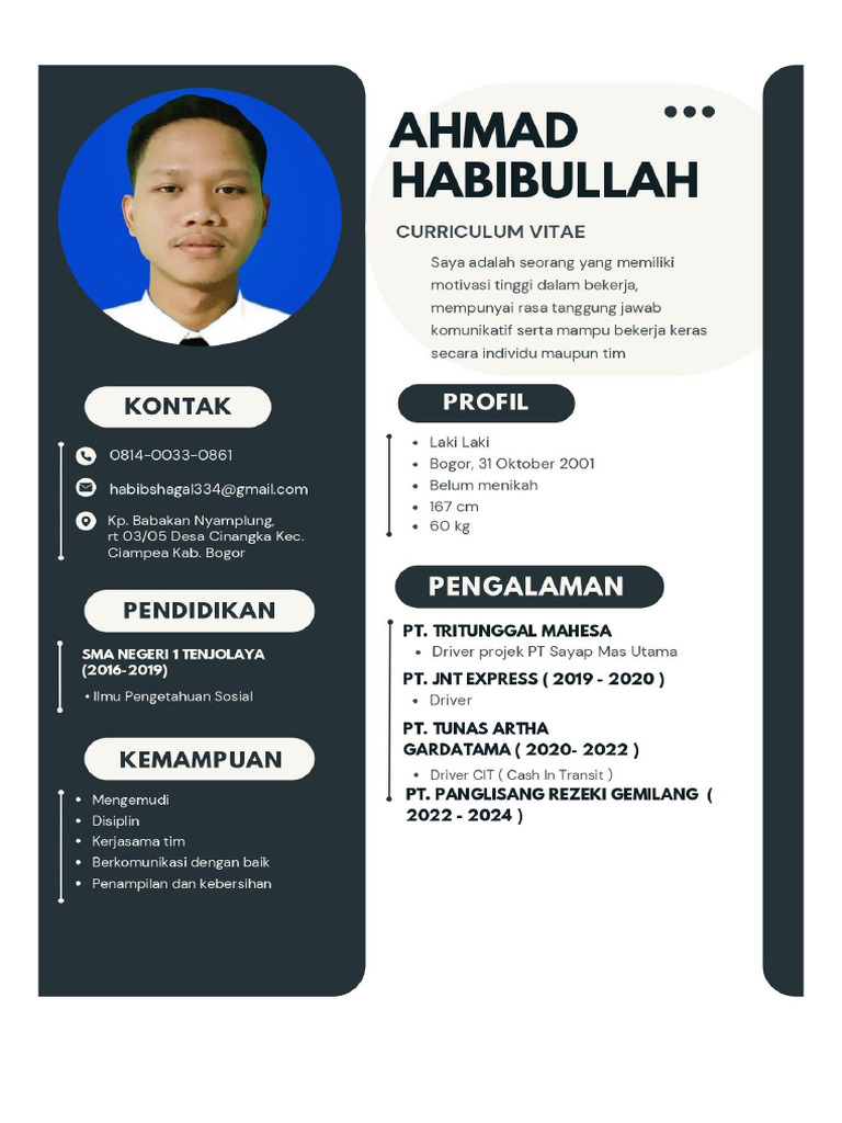 Surat Lamaran Ahmad Habibullah | PDF