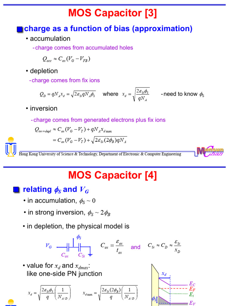 MOS Capacitor Charge Dynamics Explained | PDF | Capacitor | Mosfet