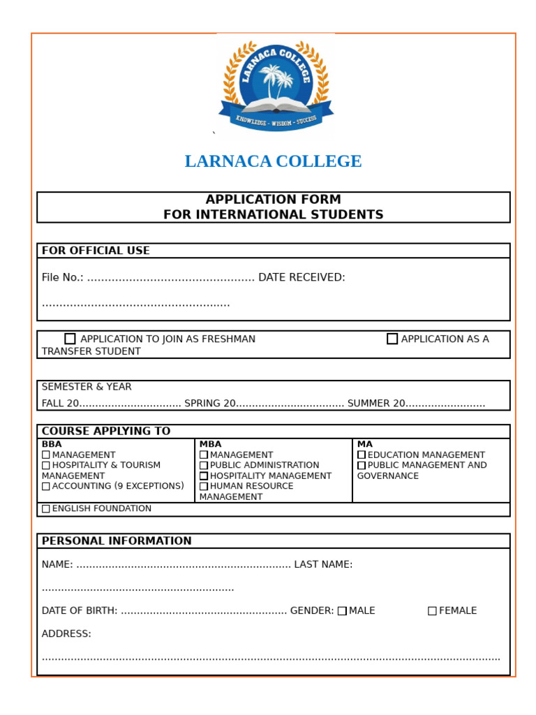 International Student Admission Form | PDF | Cultural Globalization ...