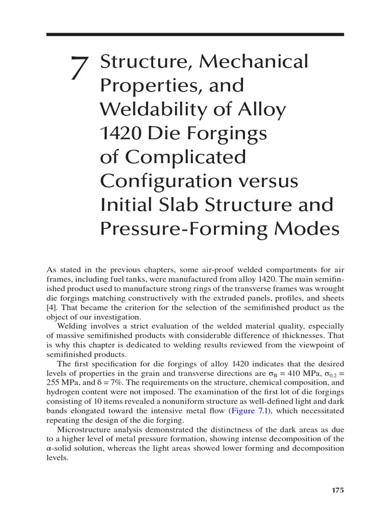 Structure Mechanical Properties and Weldability of Alloy 1420 Die Forgings of Complicated ...
