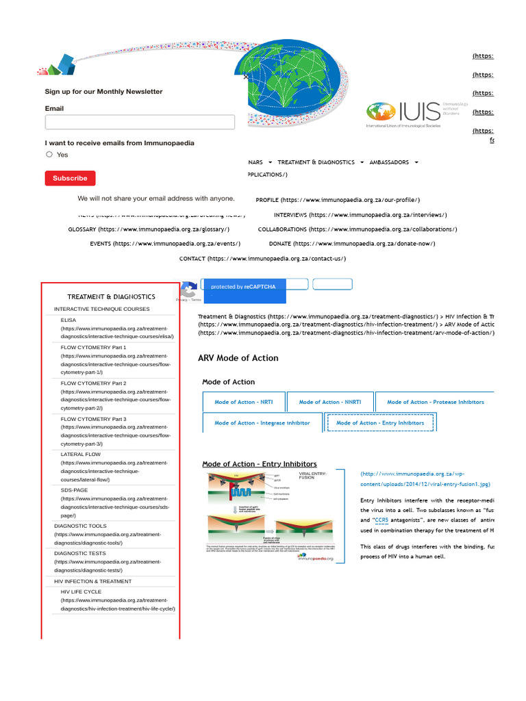 HIV Drugs Mode of Action - Immunopaedia 5 | PDF | Management Of Hiv/Aids | Hiv