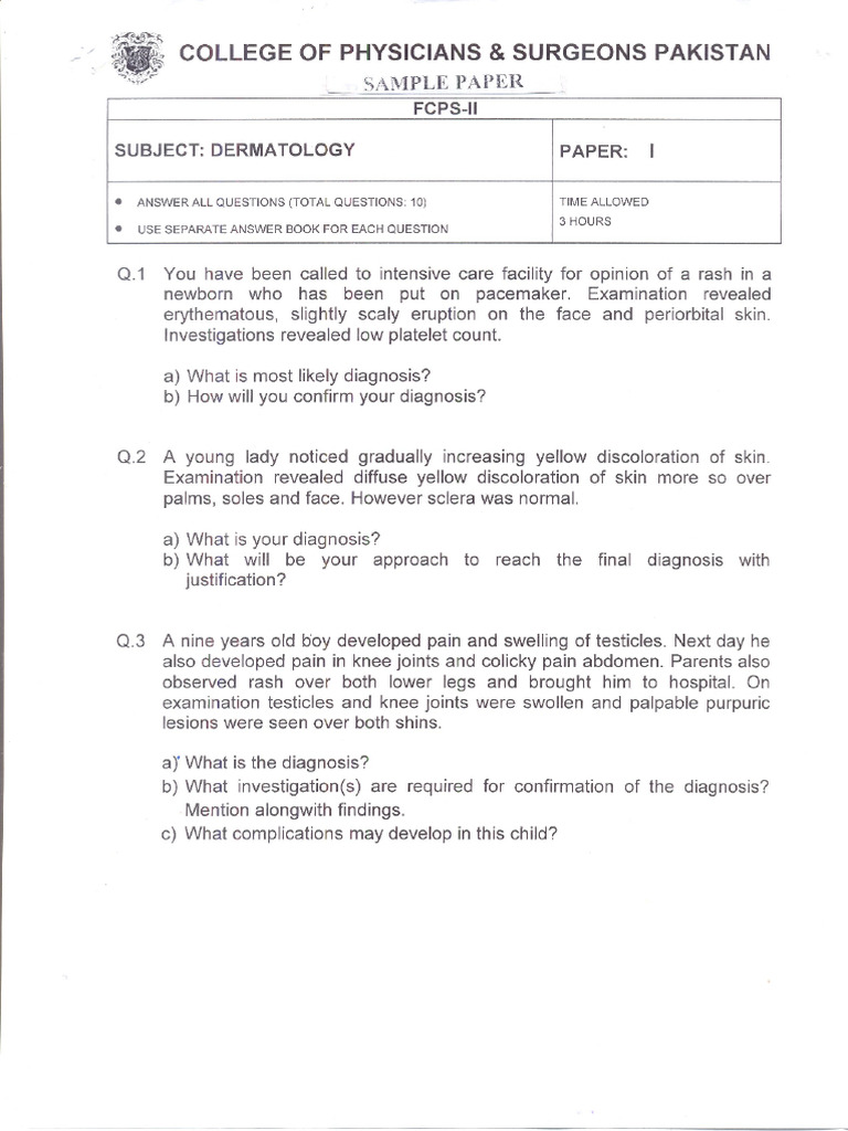 CPSP Sample Paper | PDF