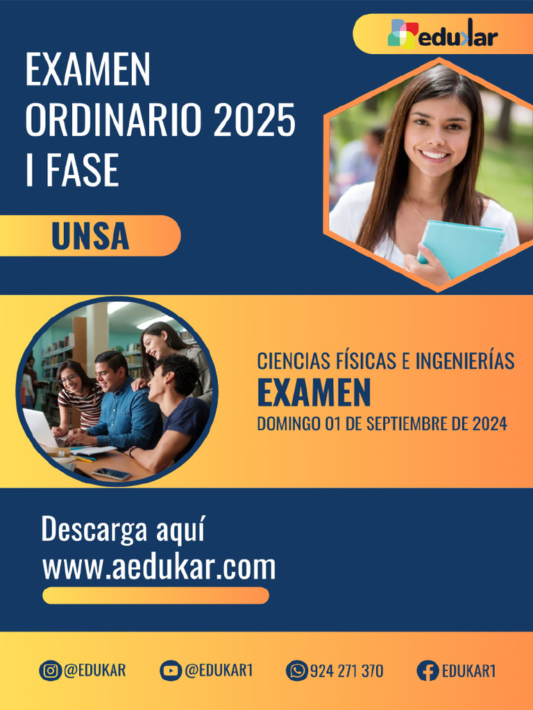 Examen de Admisión Ordinario UNSA Ingeniería I Fas - 250607 - 204538 | PDF | Biología Celular ...