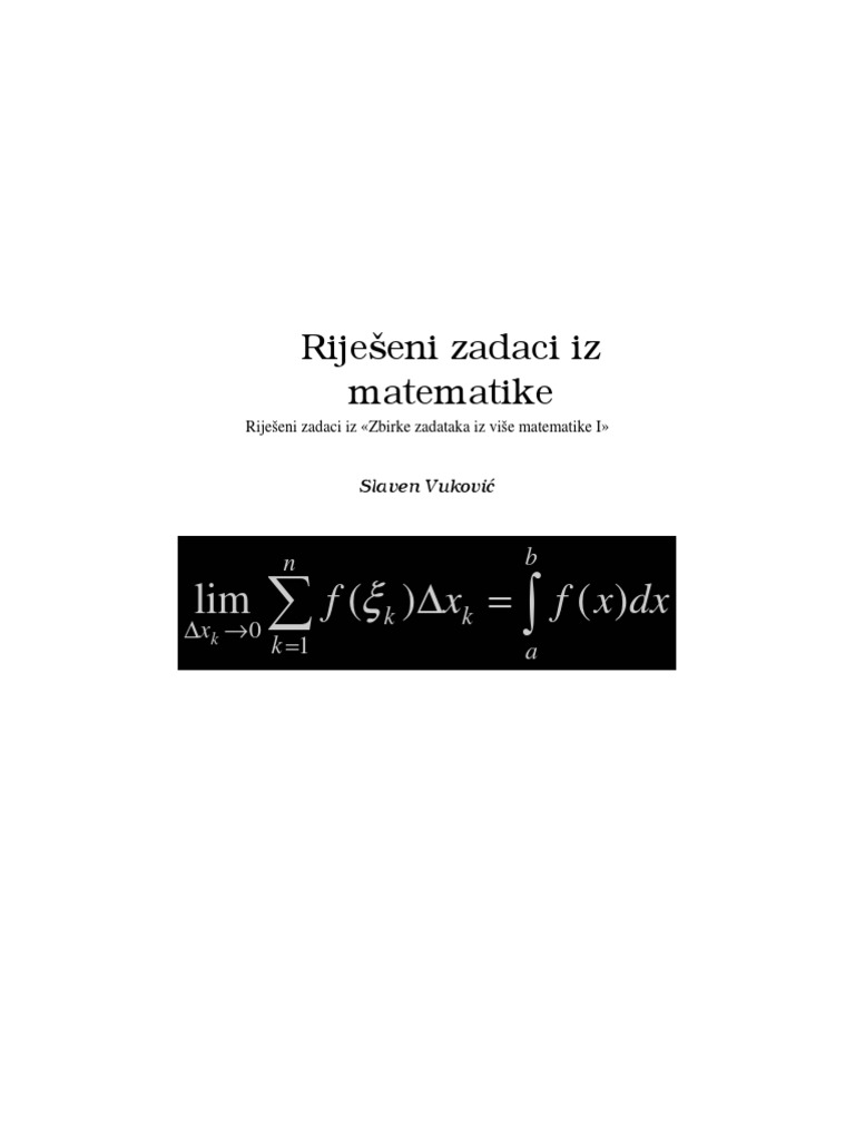 Rijeseni Zadaci Iz Matematike | PDF