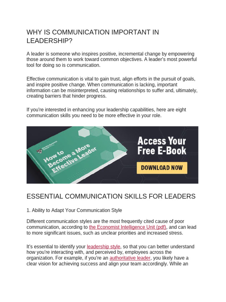 Leadership Communication Strategies | PDF | Leadership | Communication