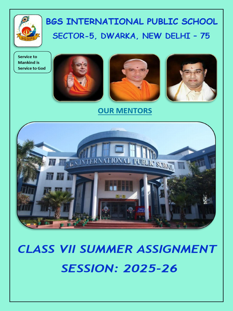 Summer Assignment Class-Vii 2025-26 | PDF | Intelligence | Artificial Intelligence